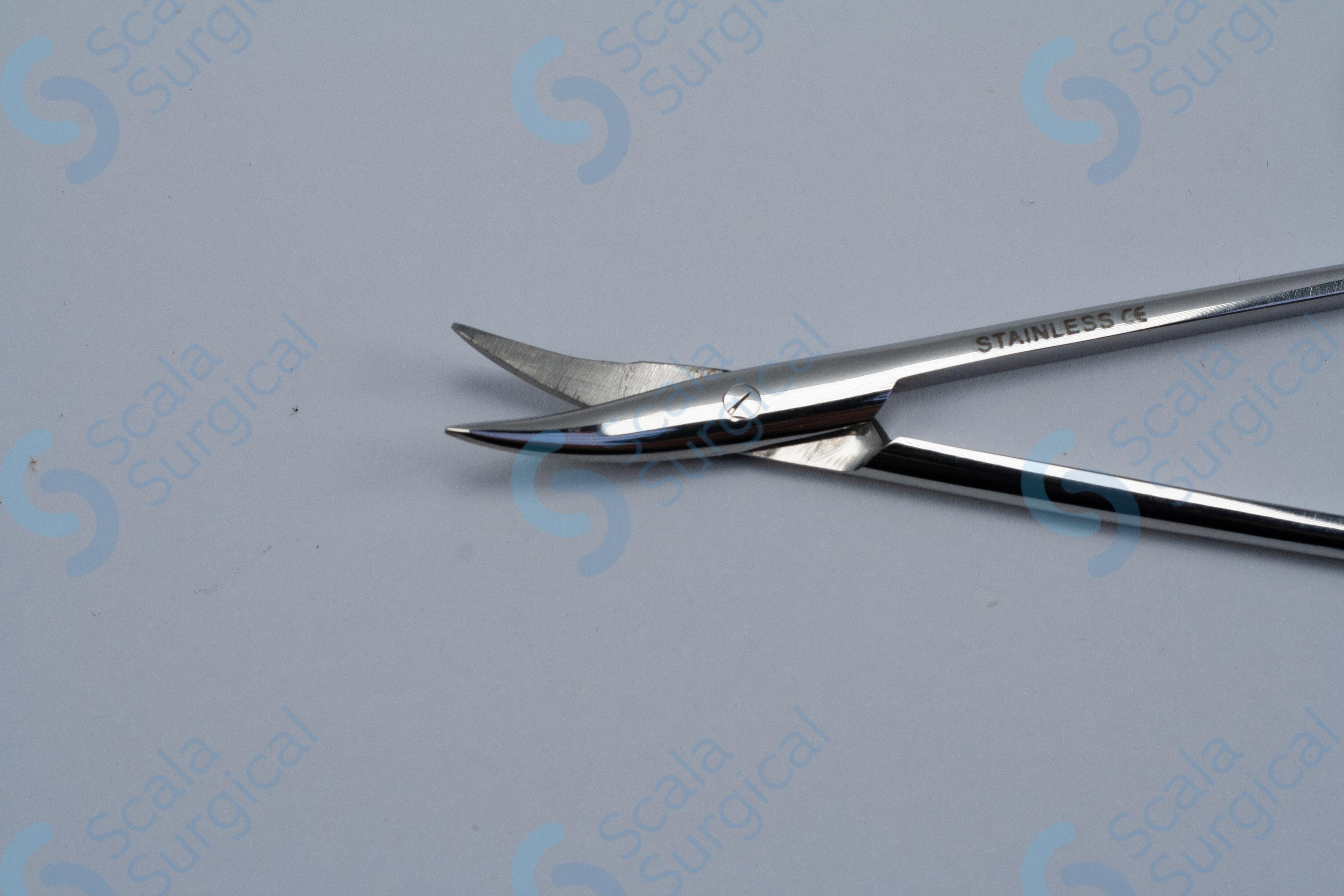 Campbell Suture Scissors Serrated Blades Curved on Flat (101.6mm) (4in ...