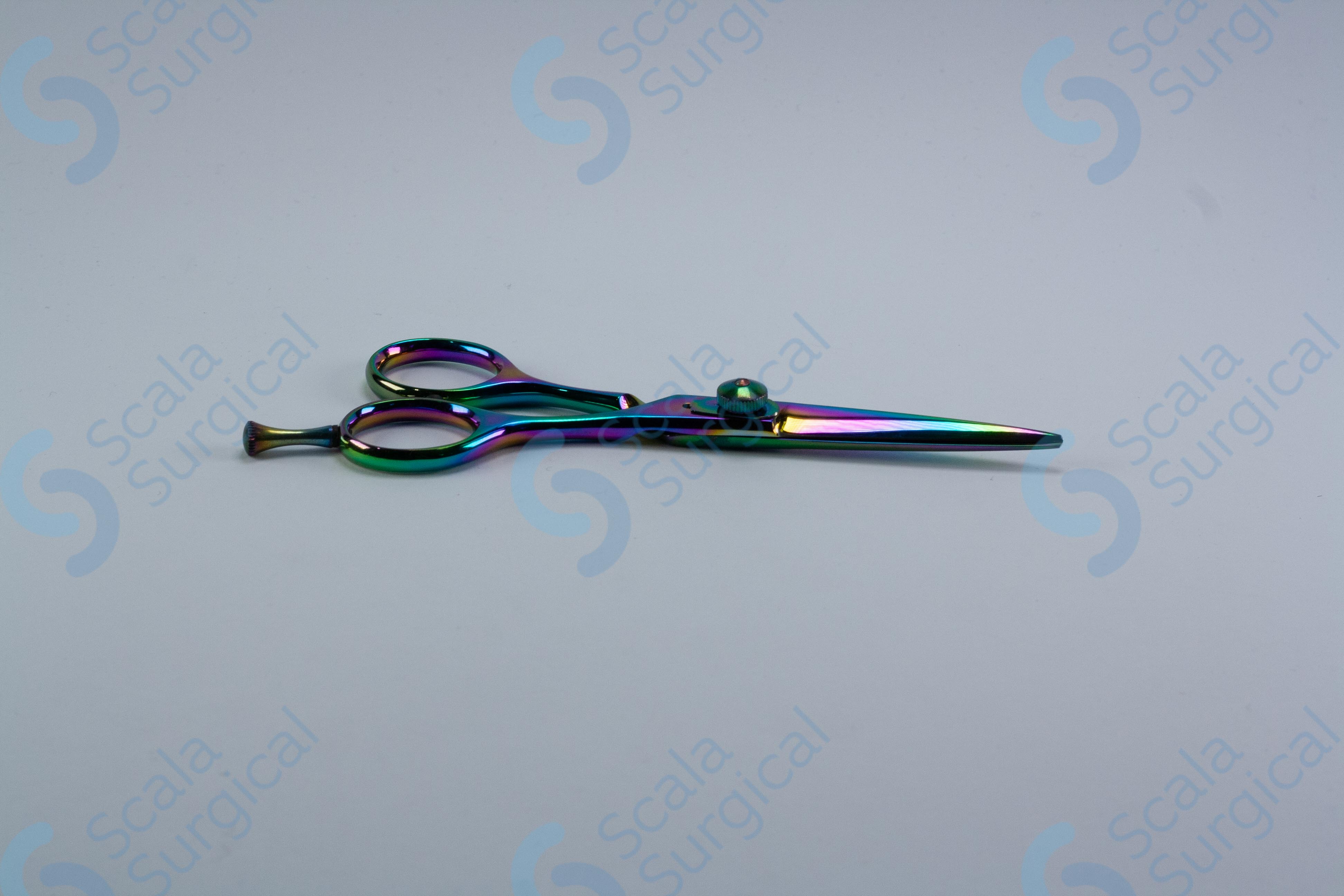 Barber Scissors Titanium Coated Straight with Replaceable Finger Rest ...
