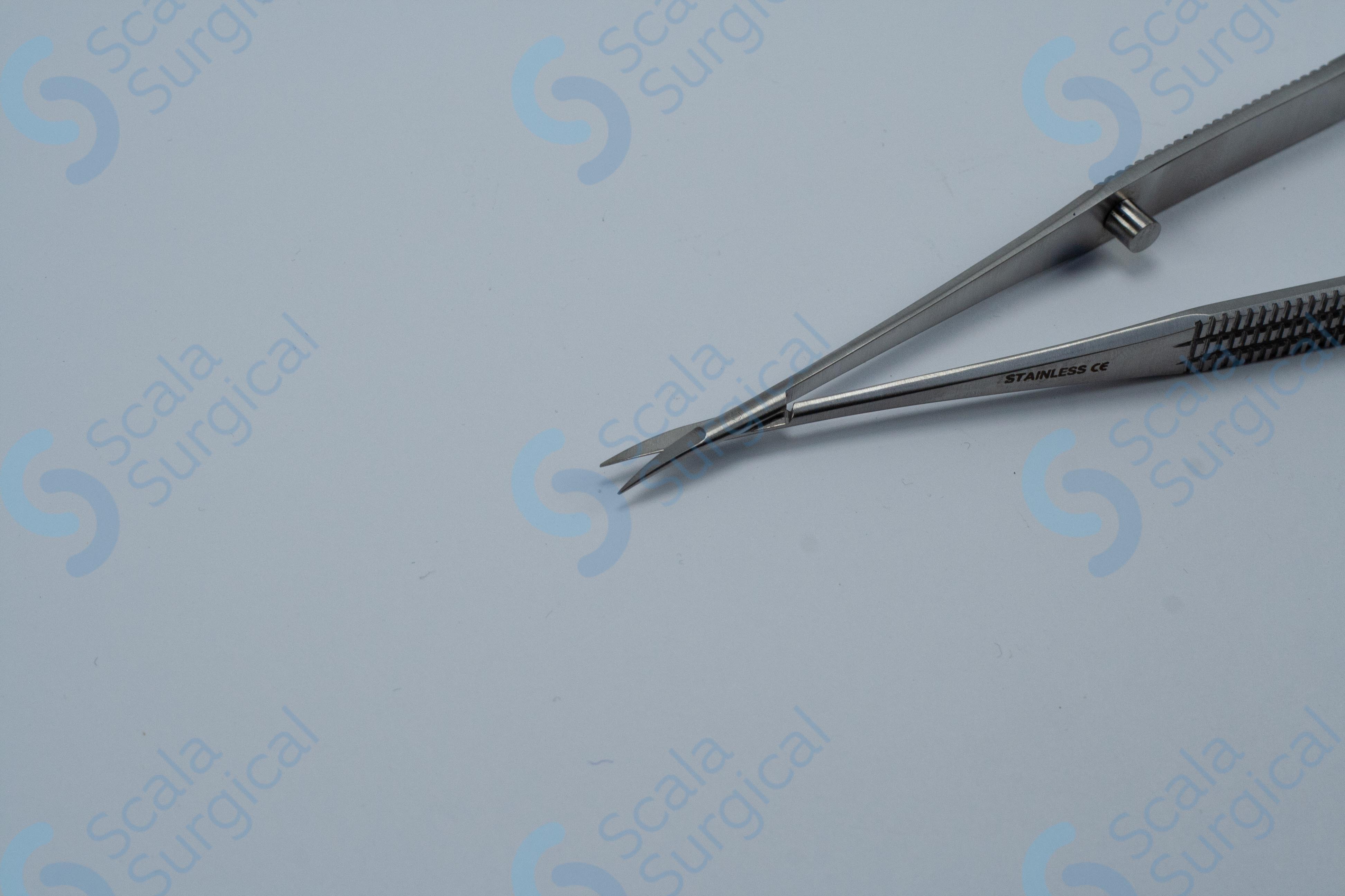 Micro Scissors Spring Handle Sharp / Sharp Curved (180mm) (7inch ...