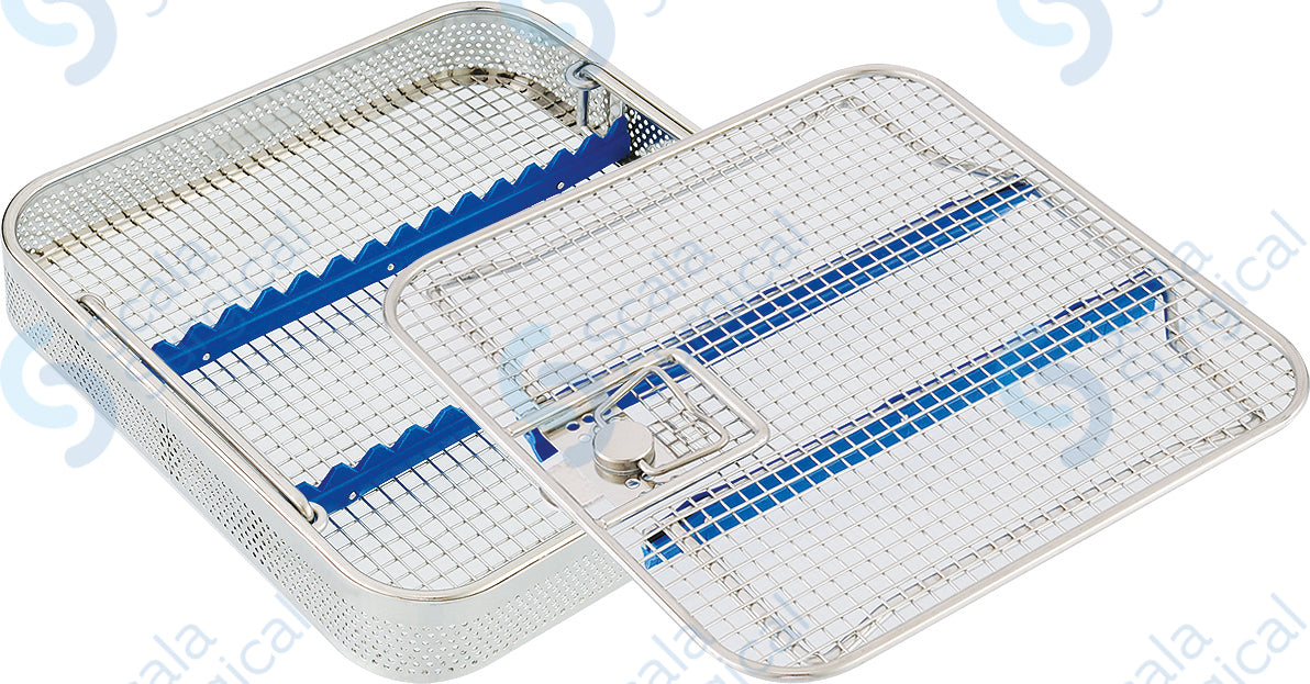 Fine Mesh Basket with Lid and Silicone Inserts (Size: 240 x 90 x 40mm ...